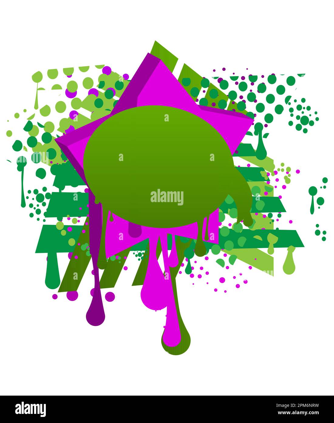 Green graffiti speech bubble with purple elements. Abstract modern ...