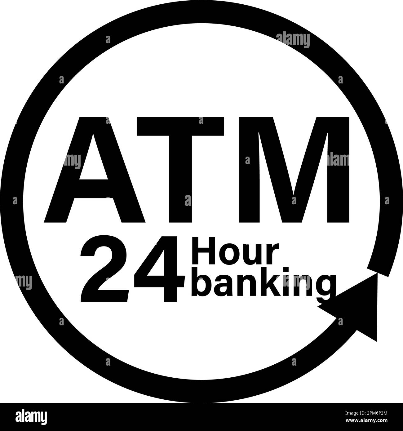 24 hour ATM icon on white background. ATM 24 hours sign. flat style ...