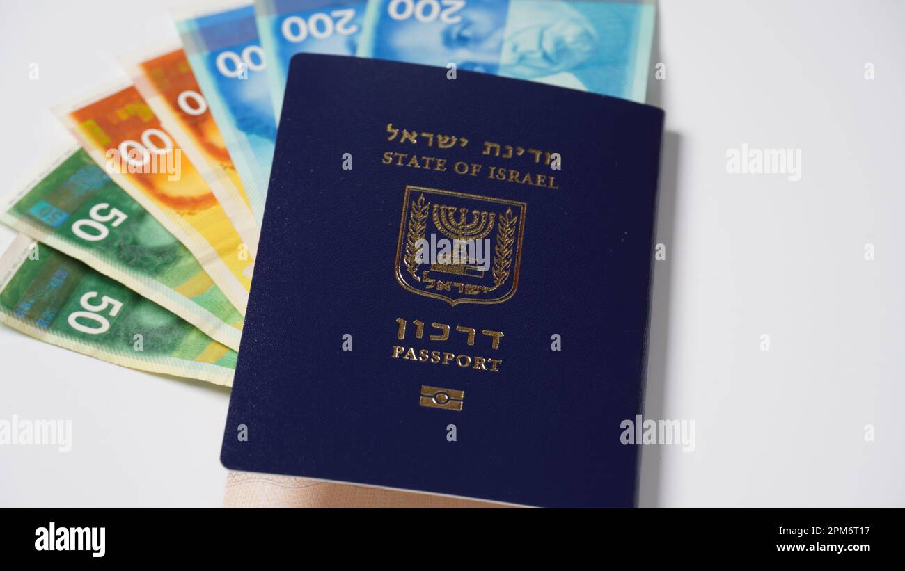 Blue Israeli passport (darkon). Passport with gold stamping Biometric ...