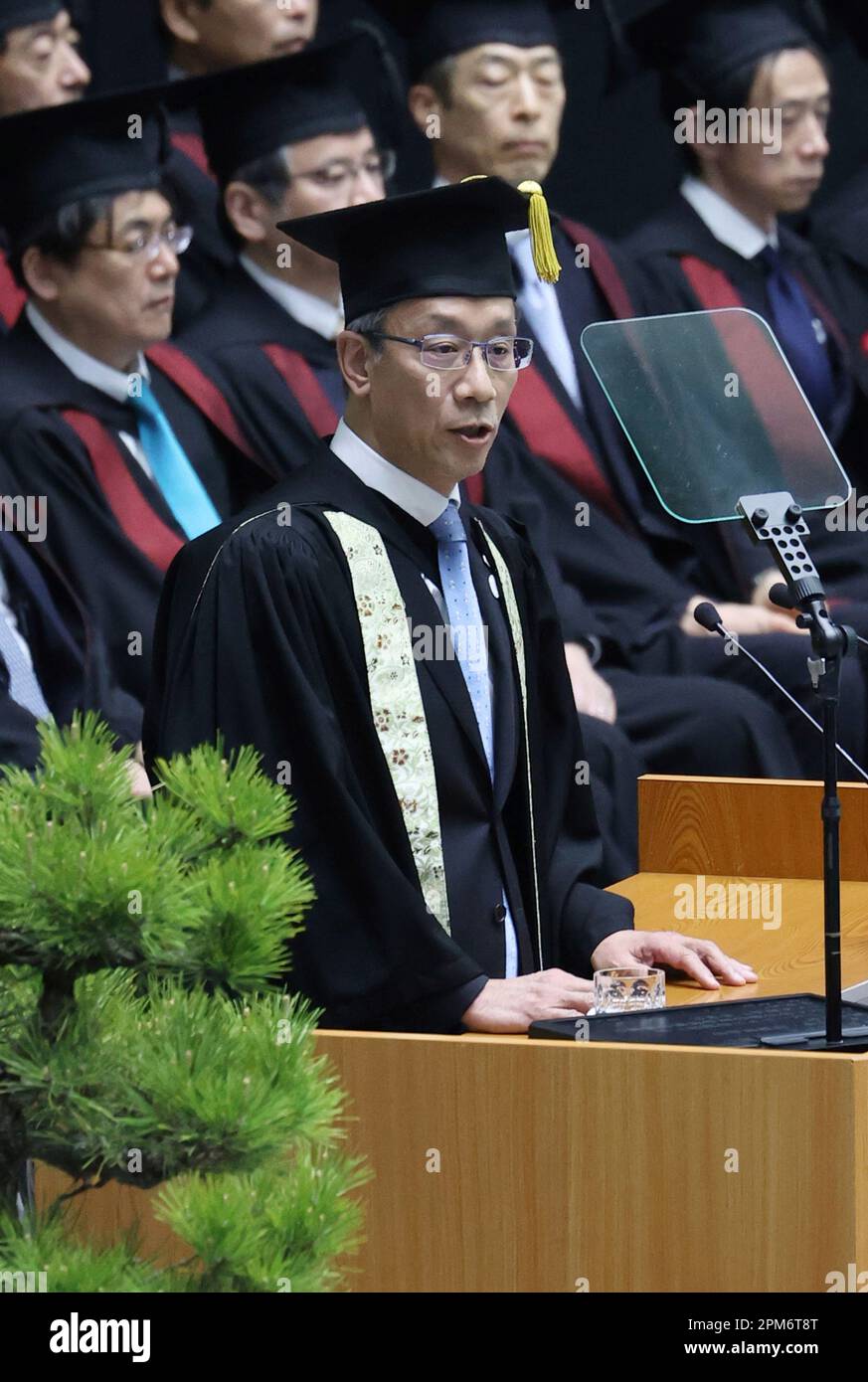 An entrance ceremony of Tokyo University is held at Nippon Budokan in ...