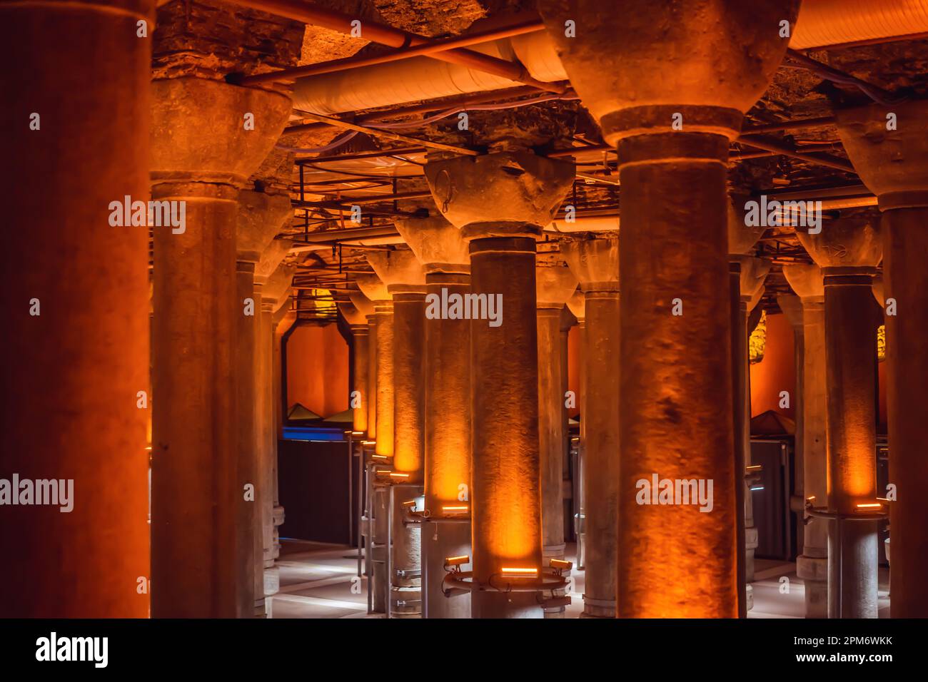 Beautiful cistern in Istanbul. Cistern - underground water reservoir ...