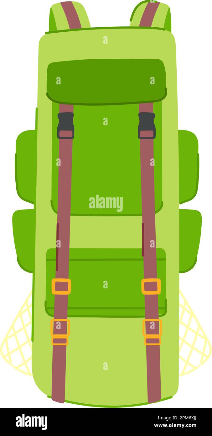 outdoor backpack camp cartoon vector illustration Stock Vector Image ...