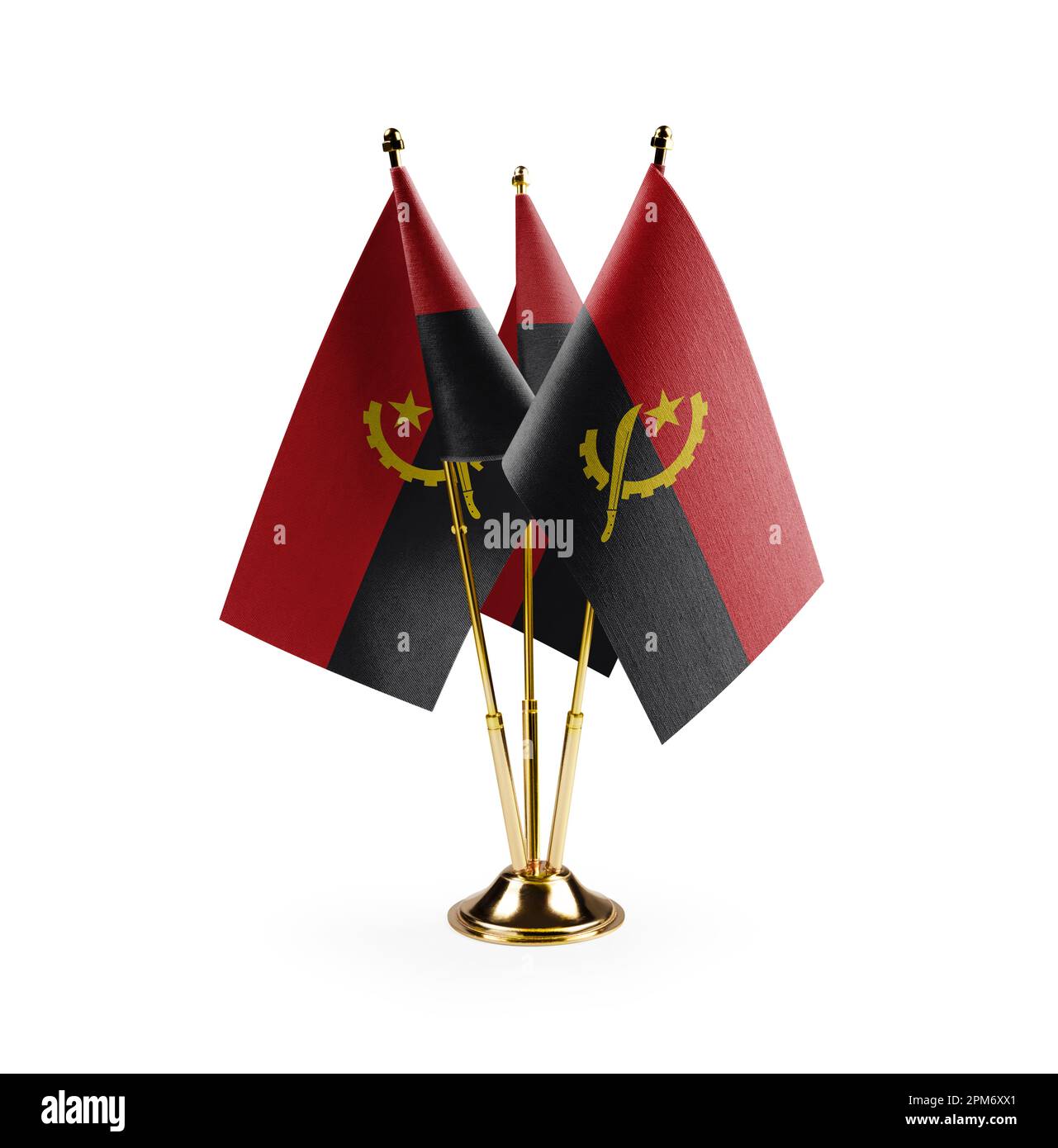 Small national flags of the Angola on a white background Stock Photo ...