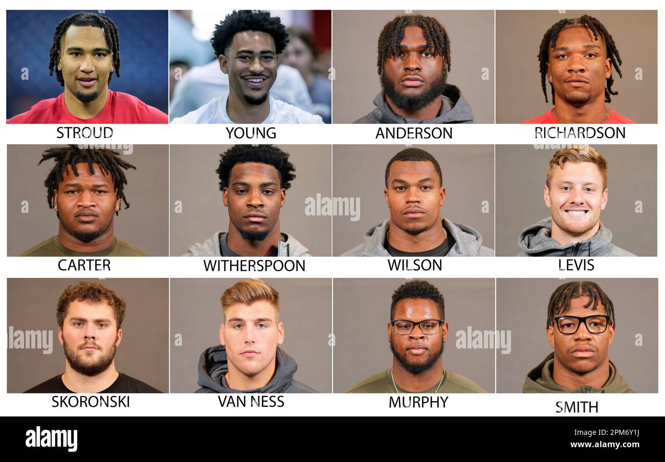 FILE - These are 2023 photos showing possible picks in the NFL football ...