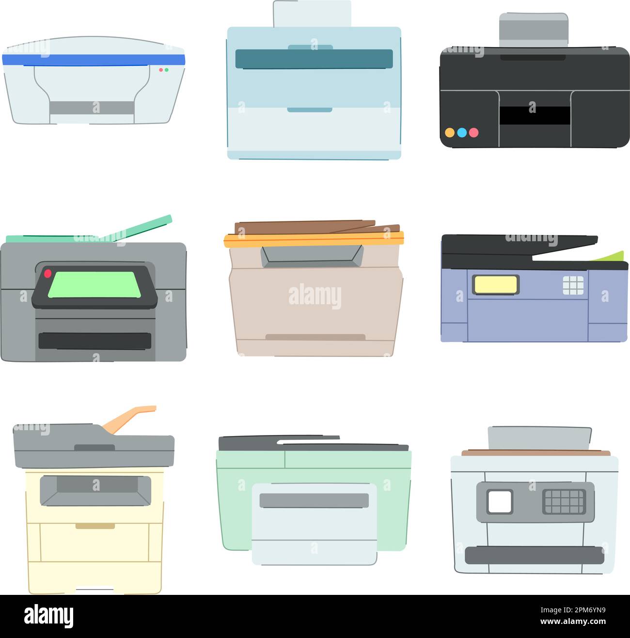 printer paper set cartoon vector illustration Stock Vector Image & Art ...