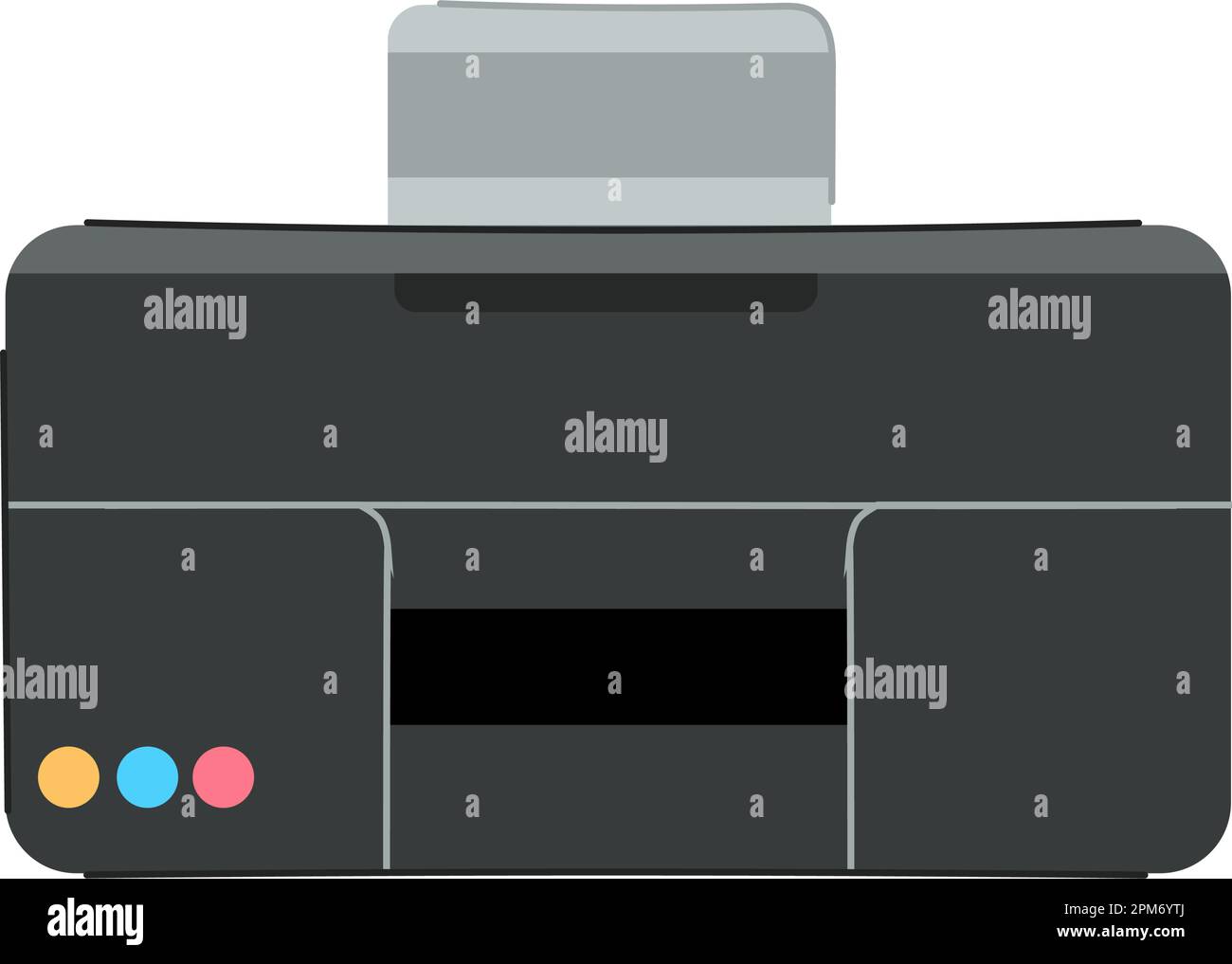 machine printer paper cartoon vector illustration Stock Vector Image ...