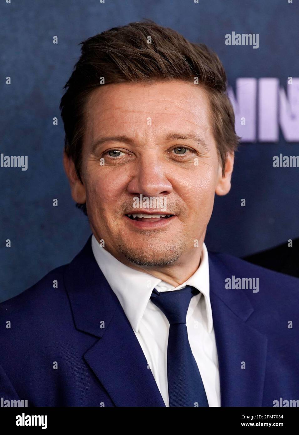 Jeremy Renner poses at the premiere of the four-part Disney+ docuseries ...