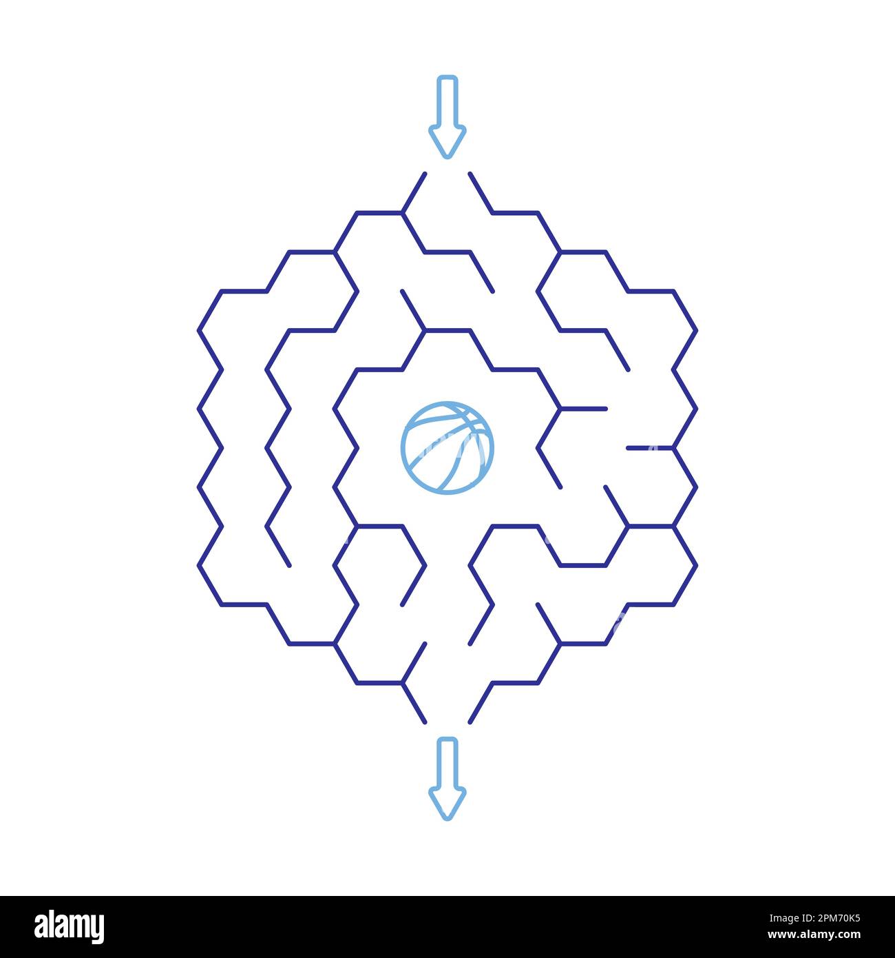 Children game. Honeycomb maze, labyrinth with different difficulty levels and sports basketball ...