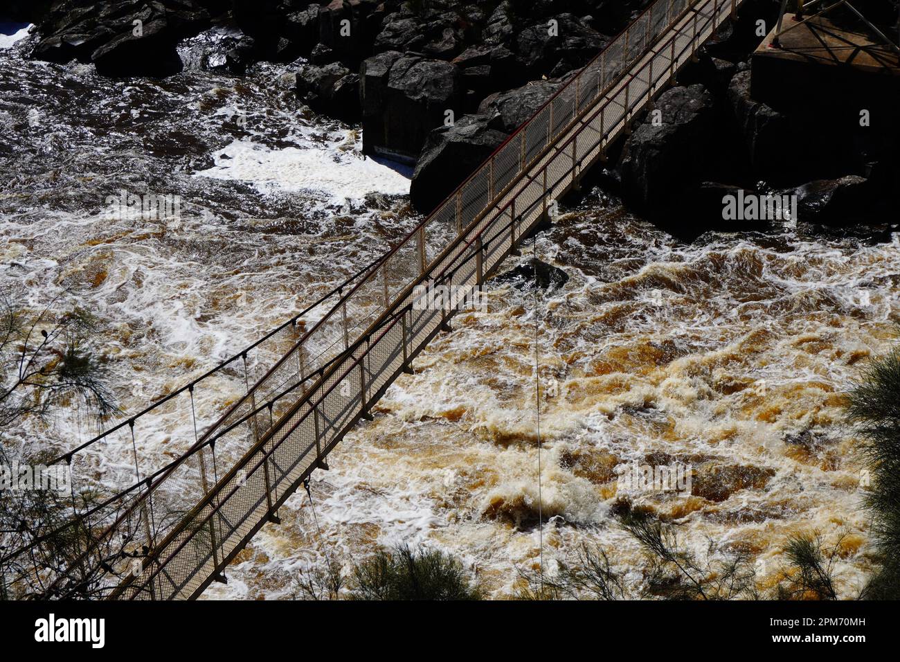 High Angle View of Historic Alexandra Suspension Bridge in Launceston’s ...