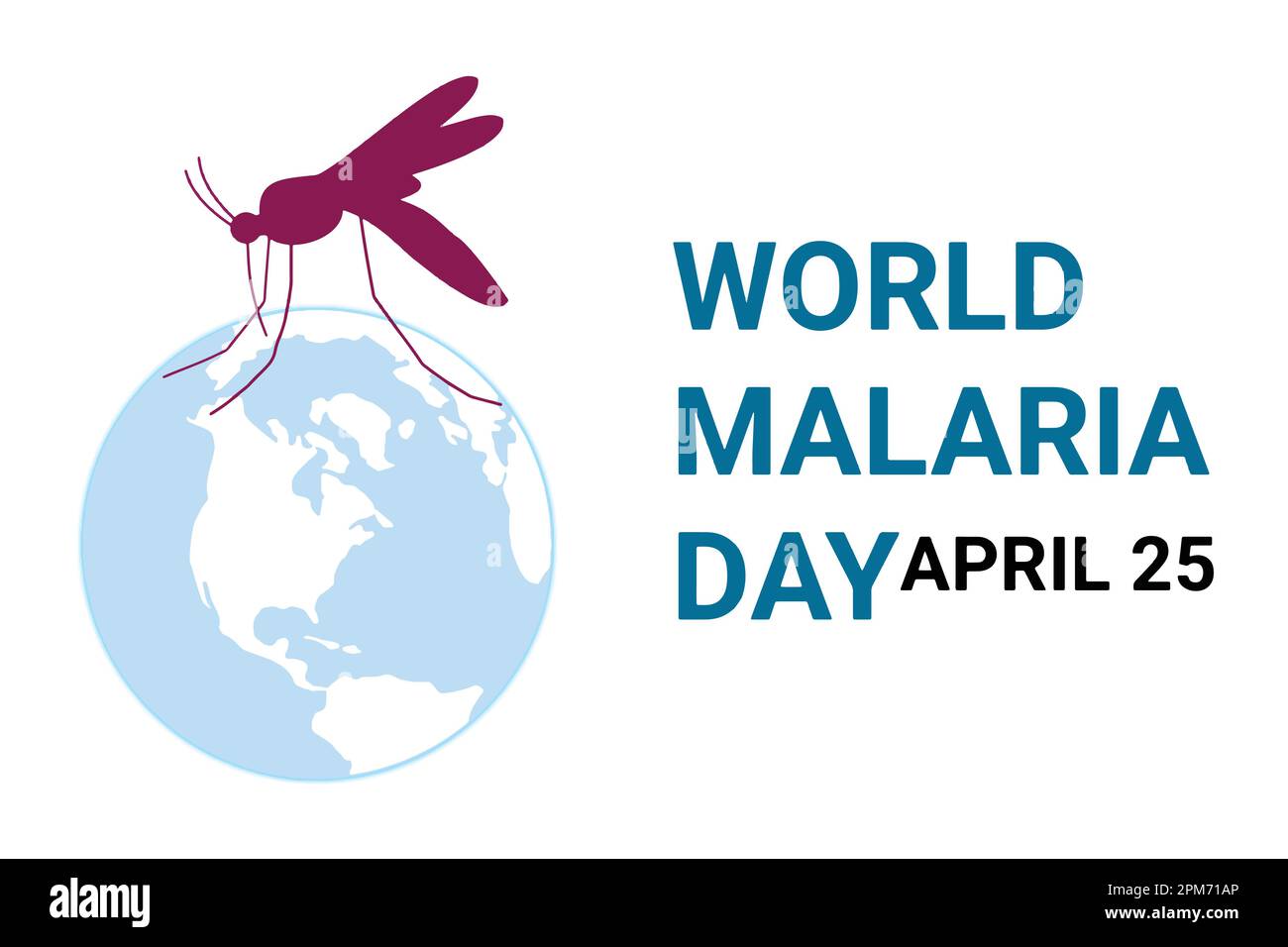 World Malaria Day April 25 Vector Illustration Of The World With A