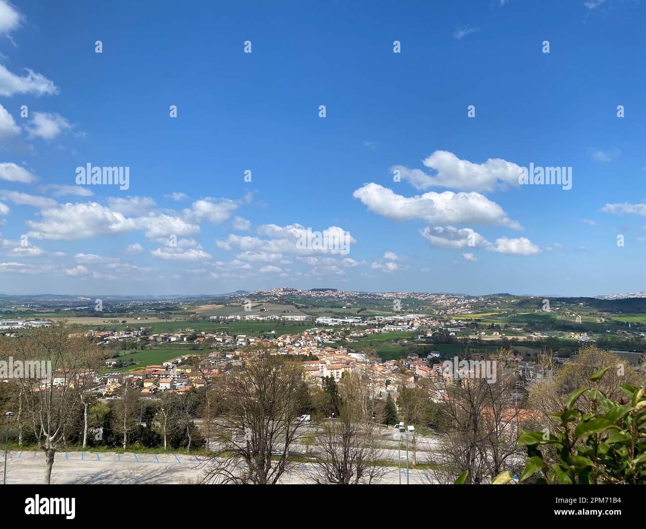 Scenic View of Camerano village near Mount Conero and Riviera from ...