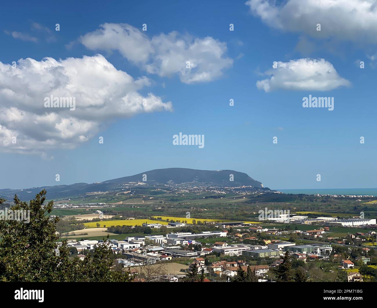Scenic View of Camerano village near Mount Conero and Riviera from ...