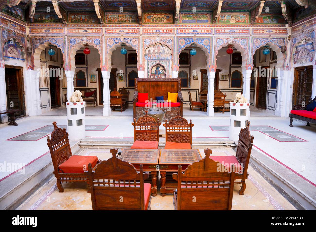 Interiors of the Mandawa haveli, now converted in to a Heritage Hotel ...