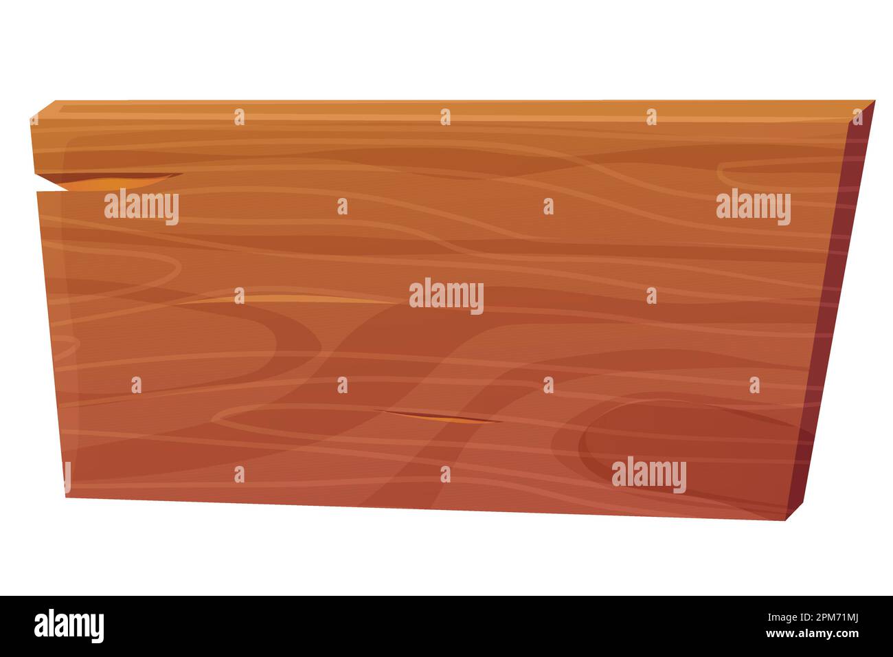 Wooden plank, frame game ui asset textured piece of board, button in ...