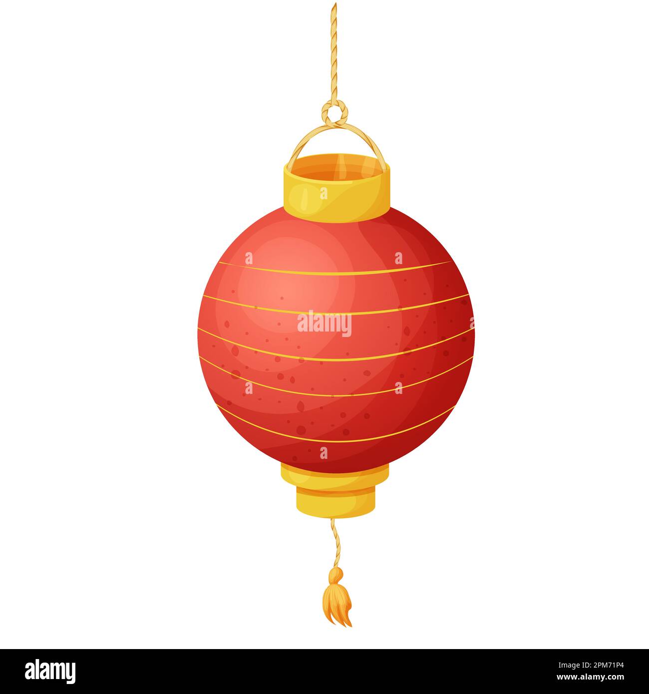 Traditional red lantern, hanging lamp with rope, Japanese street light ...