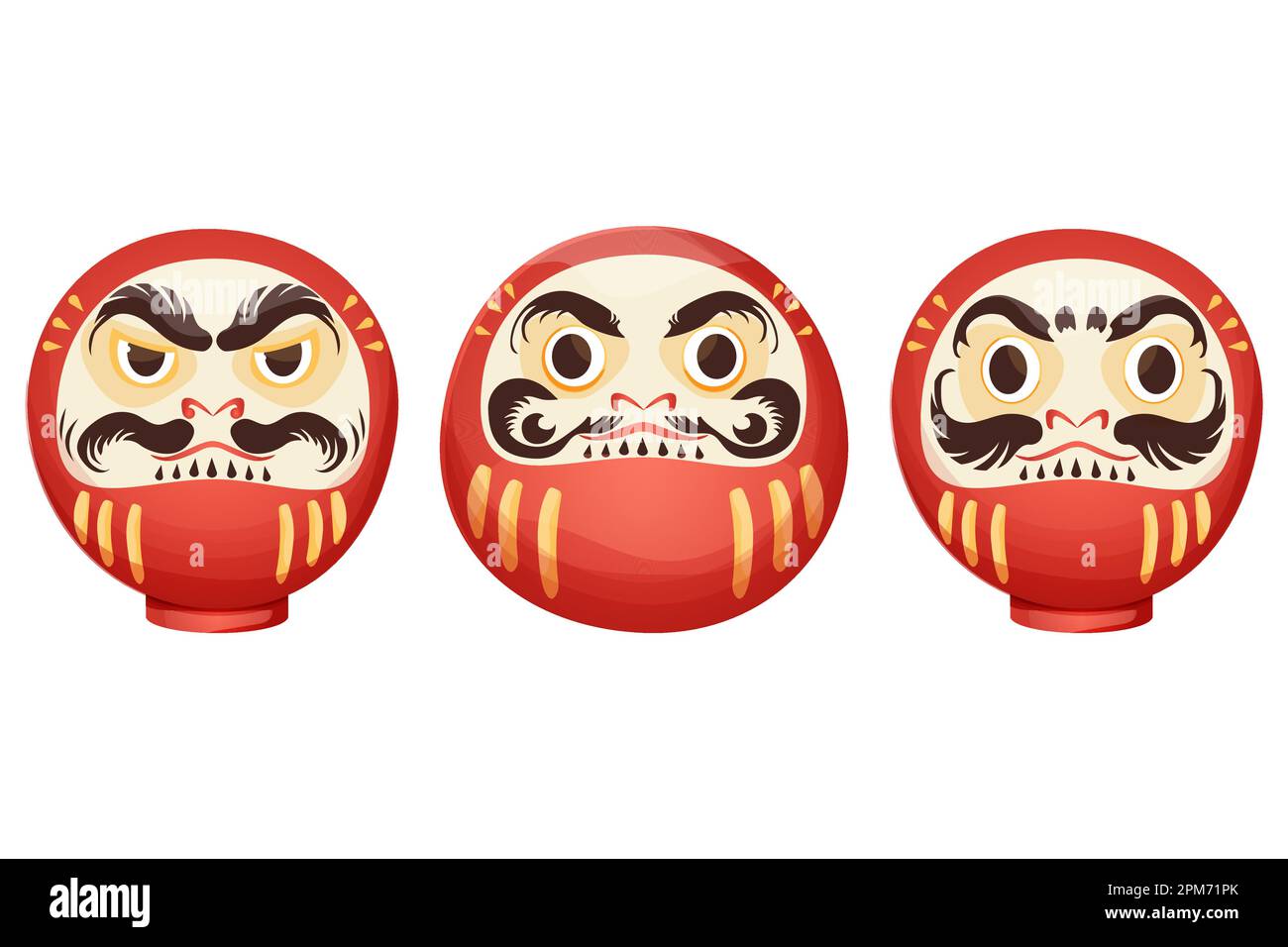 Daruma red traditional japan doll talisman with angry face, geld ...