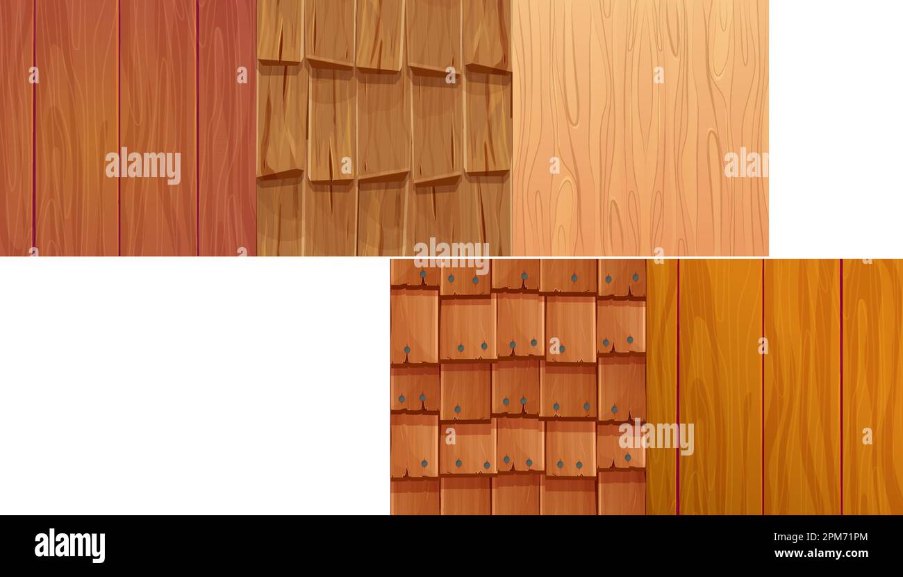 Set wooden material, textured surface wood comic background in cartoon ...
