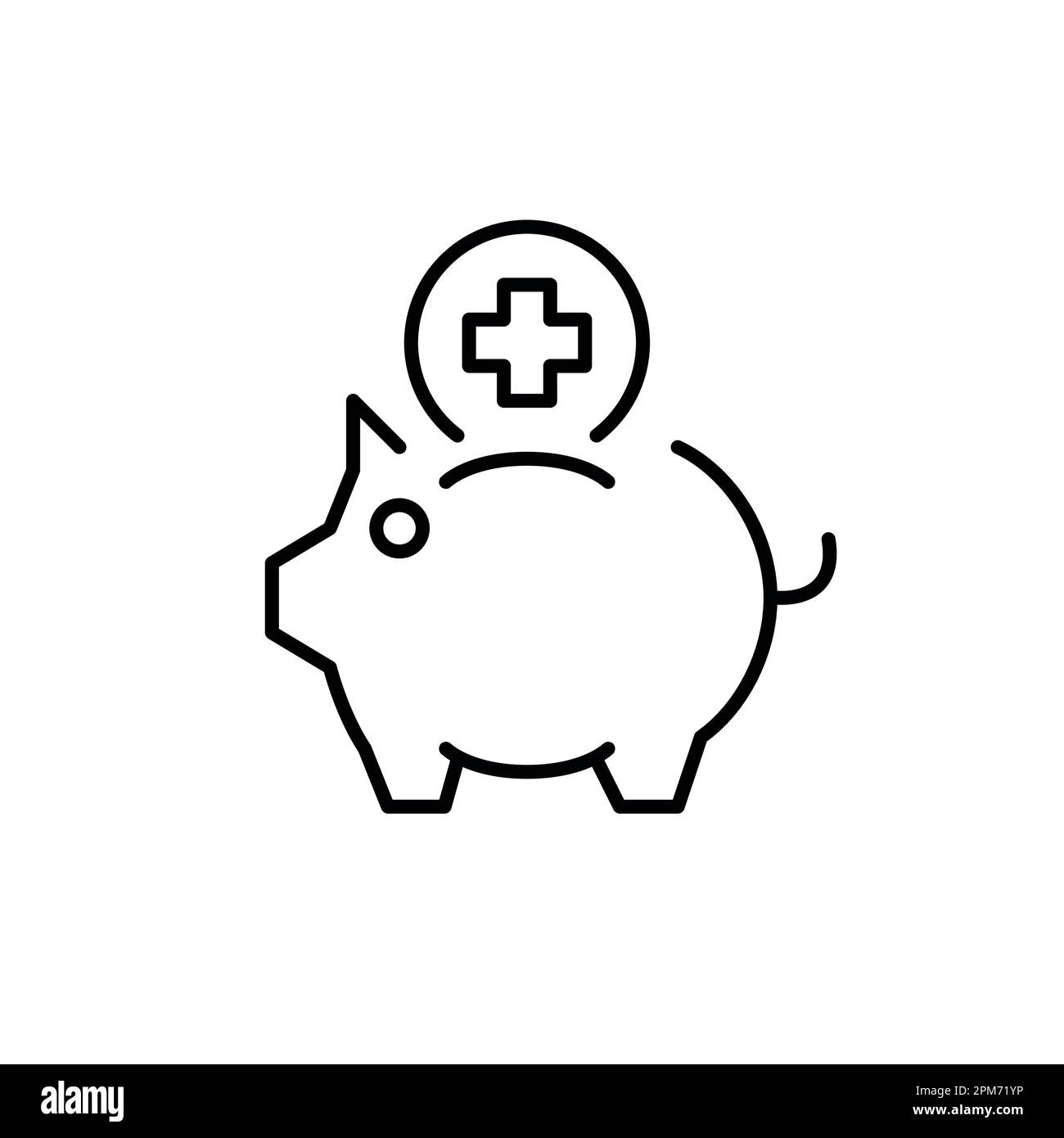 Healthcare plan economy. Medical insurance shopping. Coin with cross ...