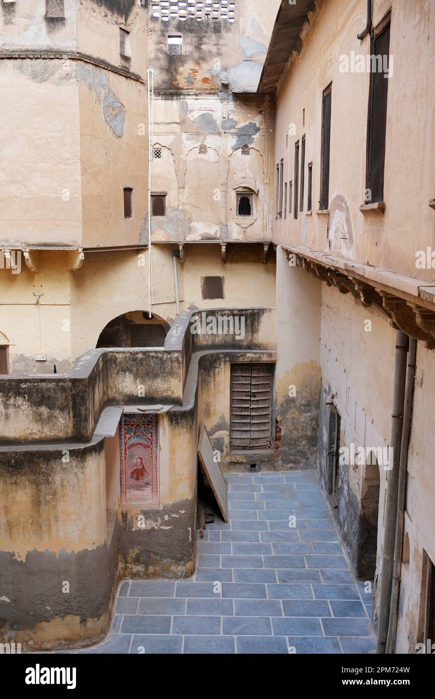Interiors of Mahansar Castle, Maharaja built around 1768 A.D. In 2003 ...