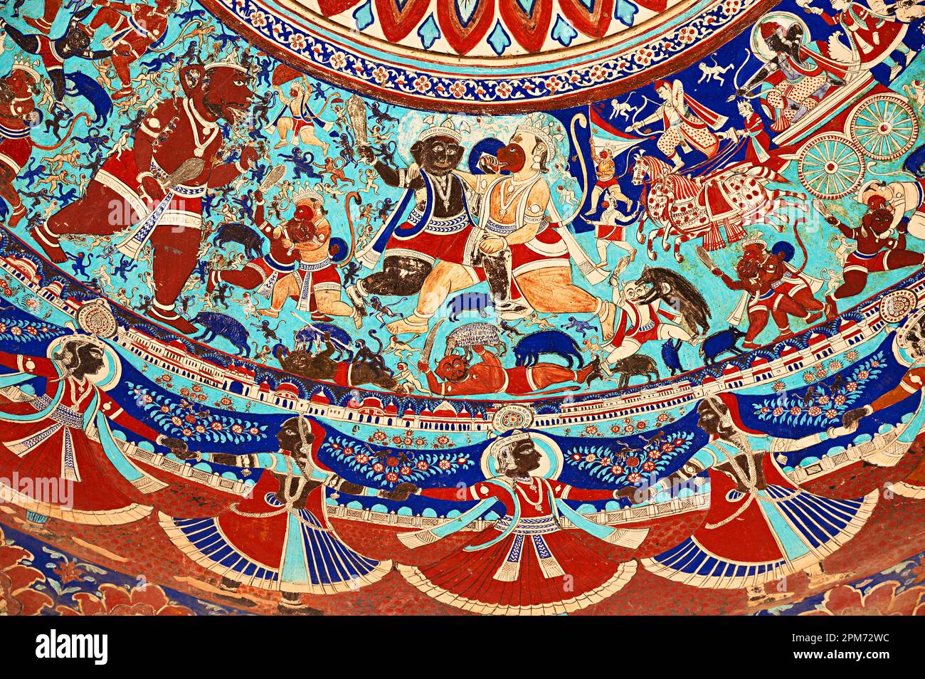 Mythological paintings on the ceiling dome of Seth Ram Gopal Poddar ...