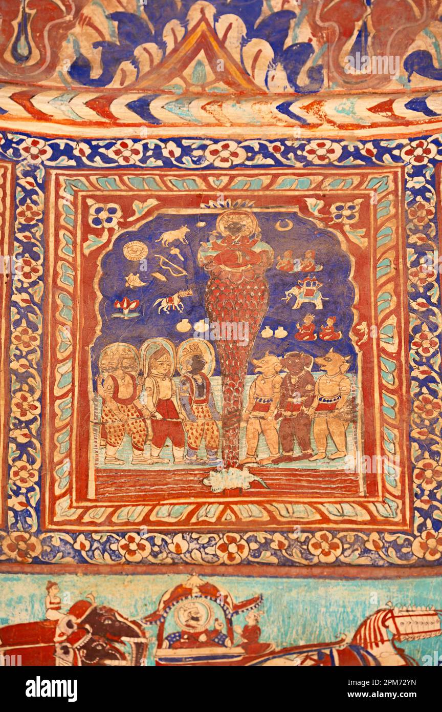 Mythological paintings on the ceiling dome of Seth Ram Gopal Poddar ...