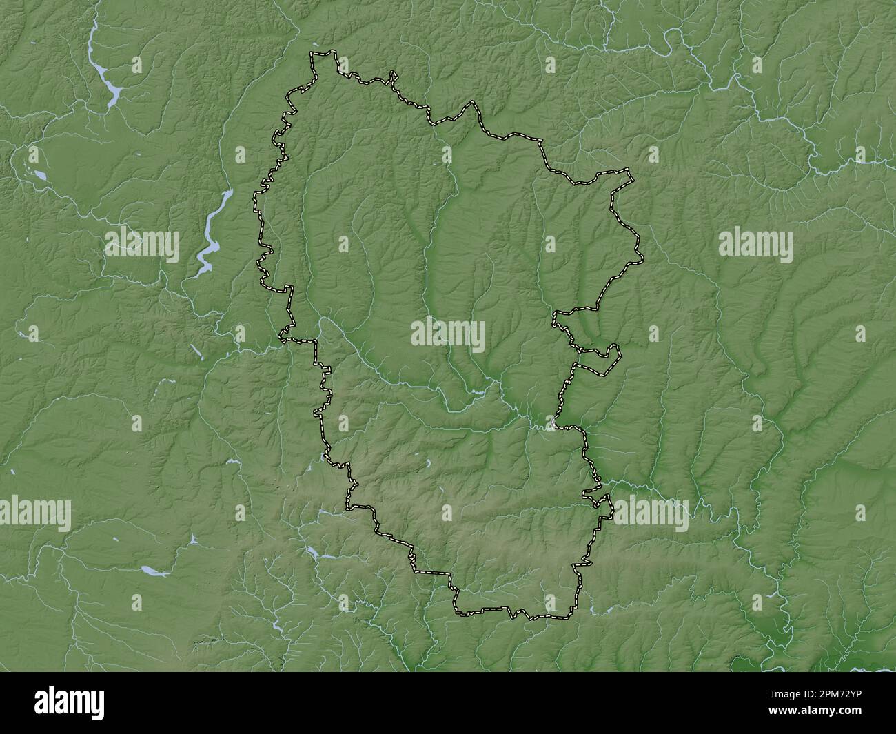 Luhans'k, region of Ukraine. Elevation map colored in wiki style with ...