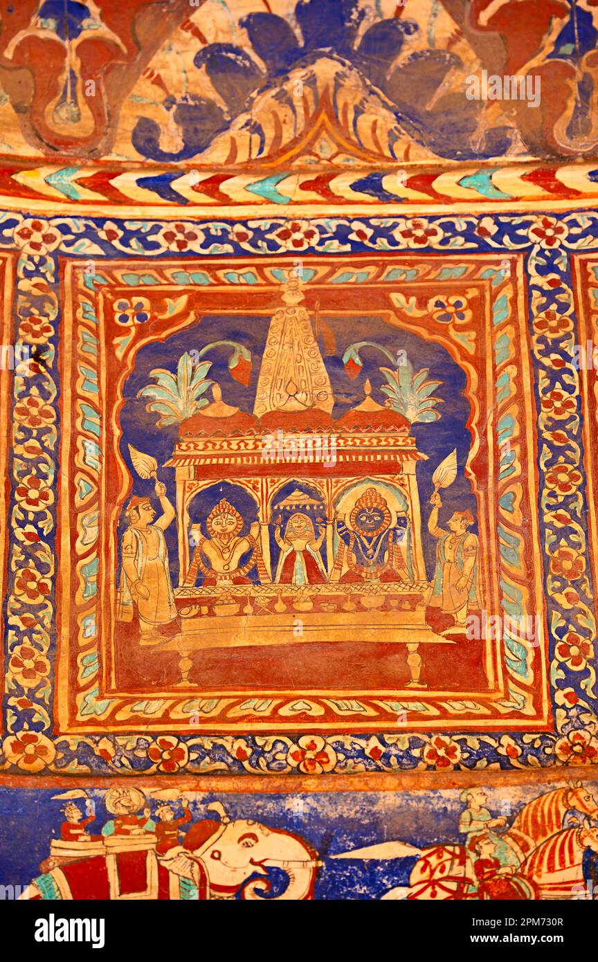 Mythological paintings on the ceiling dome of Seth Ram Gopal Poddar ...