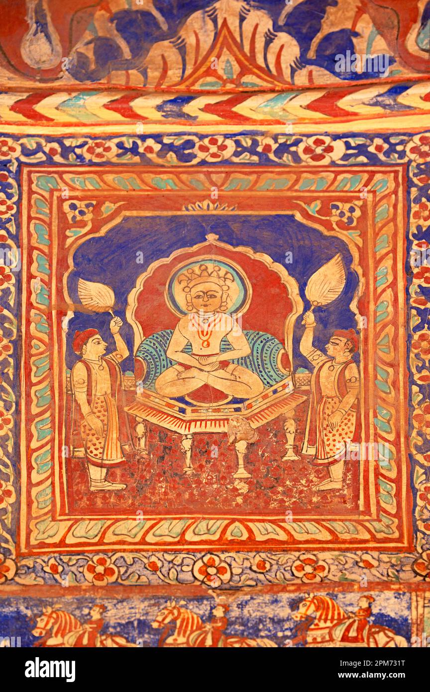 Mythological paintings on the ceiling dome of Seth Ram Gopal Poddar ...