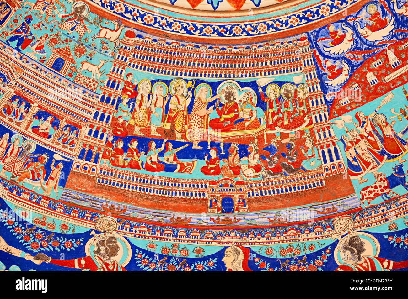 Mythological paintings on the ceiling dome of Seth Ram Gopal Poddar ...