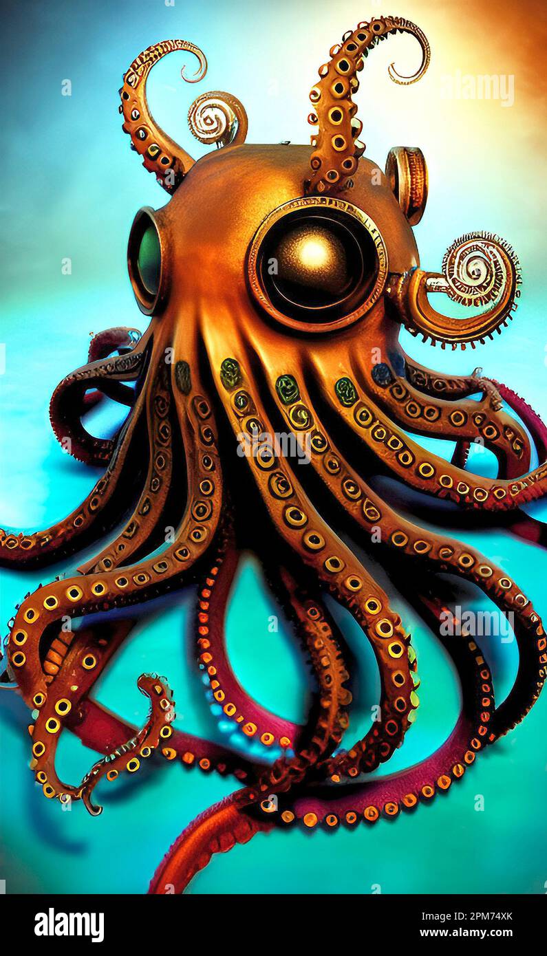 Cartoon octopus character hi-res stock photography and images - Alamy