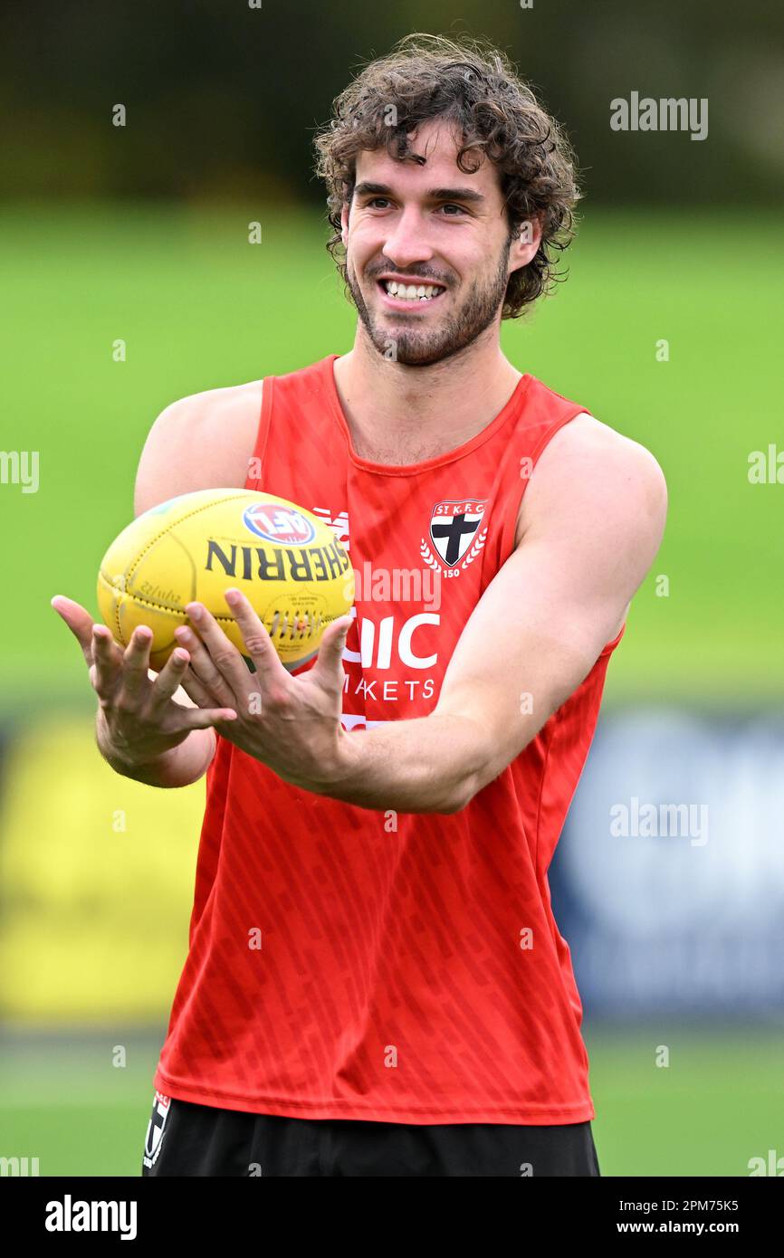 Max King of St Kilda during a St Kilda Saints training session at RSEA ...