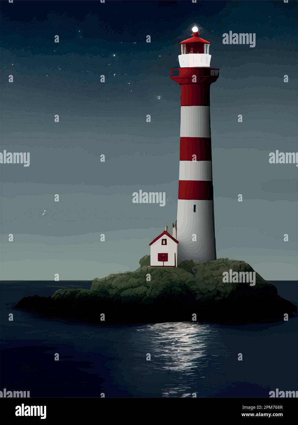 Lighthouse in the snow Stock Vector Images - Alamy