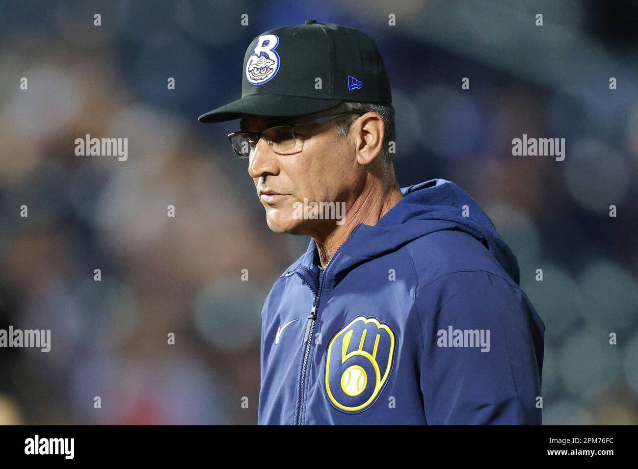 Biloxi, Mississippi, USA. 11th Apr, 2023. Biloxi Shuckers Manager Mike ...