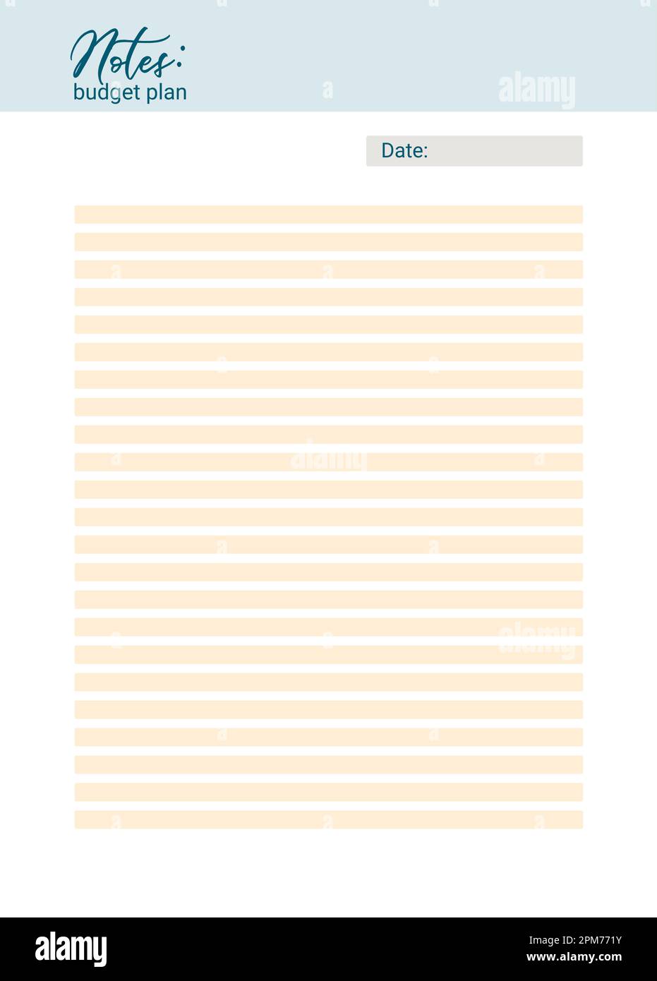 Notes of personal monthly budget planner, vector illustration Stock ...