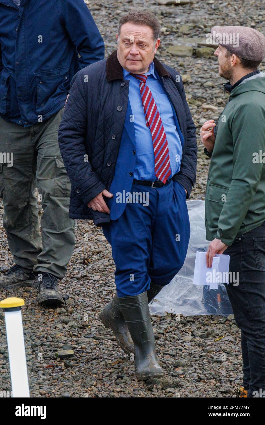 Silent Witness Films on the banks of the Thames in London Stock Photo ...