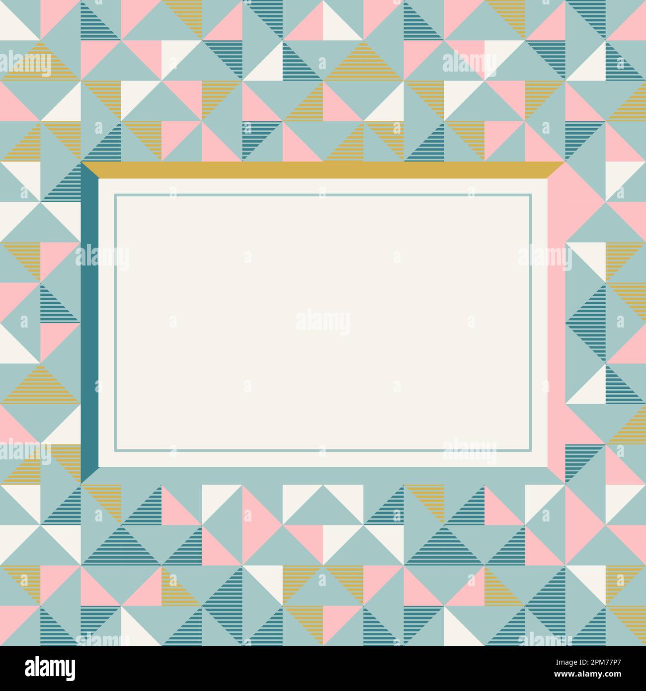 Square frame in retro colors. Abstract geometric background pattern ...