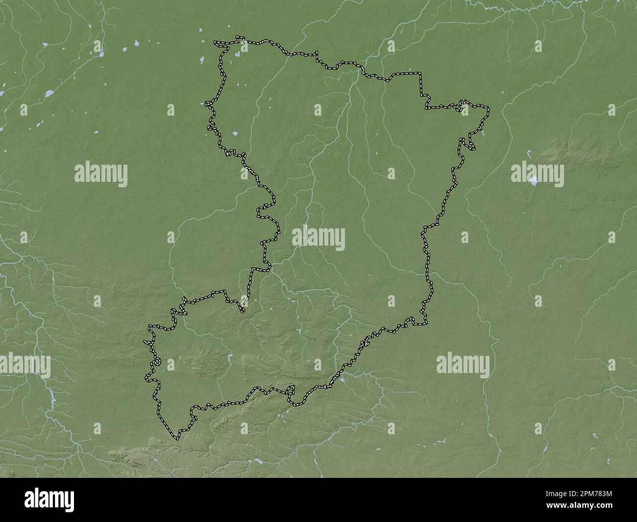 Rivne, region of Ukraine. Elevation map colored in wiki style with ...