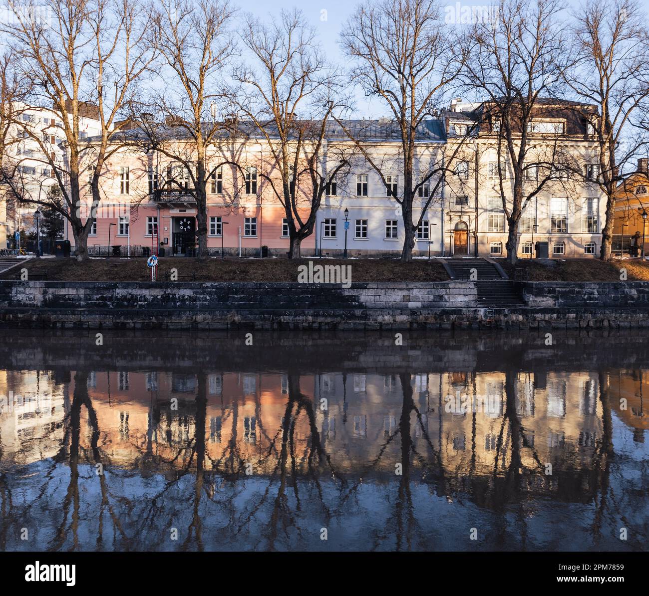 Old architecture of Turku, Finland in spring during golden hour in the ...