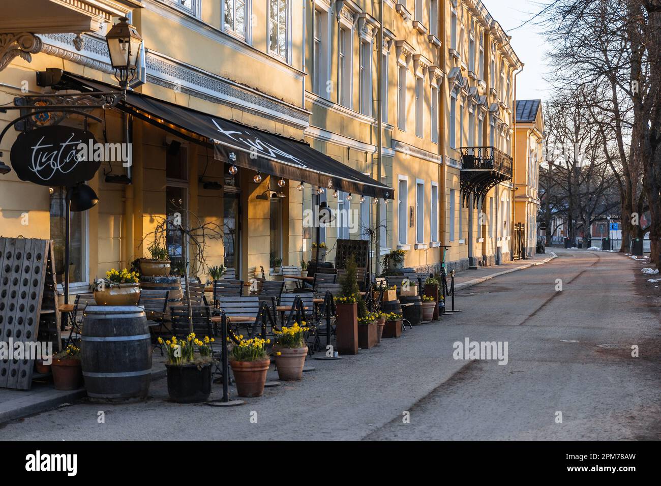 Restaurant Tintå in Turku, Finland in spring during golden hour in the ...