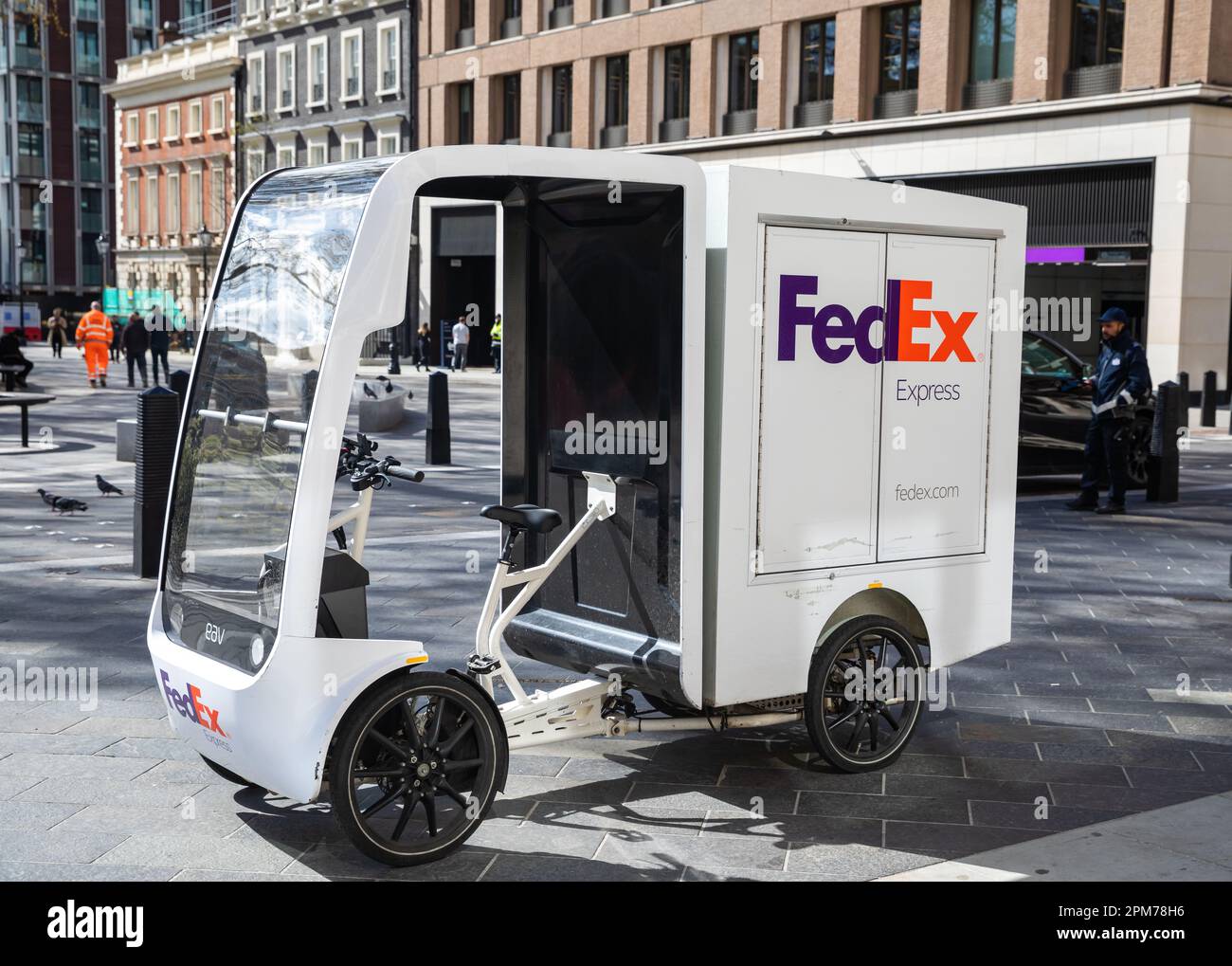 FedEx Express small pushbike van parked near Bond Street Station Stock ...