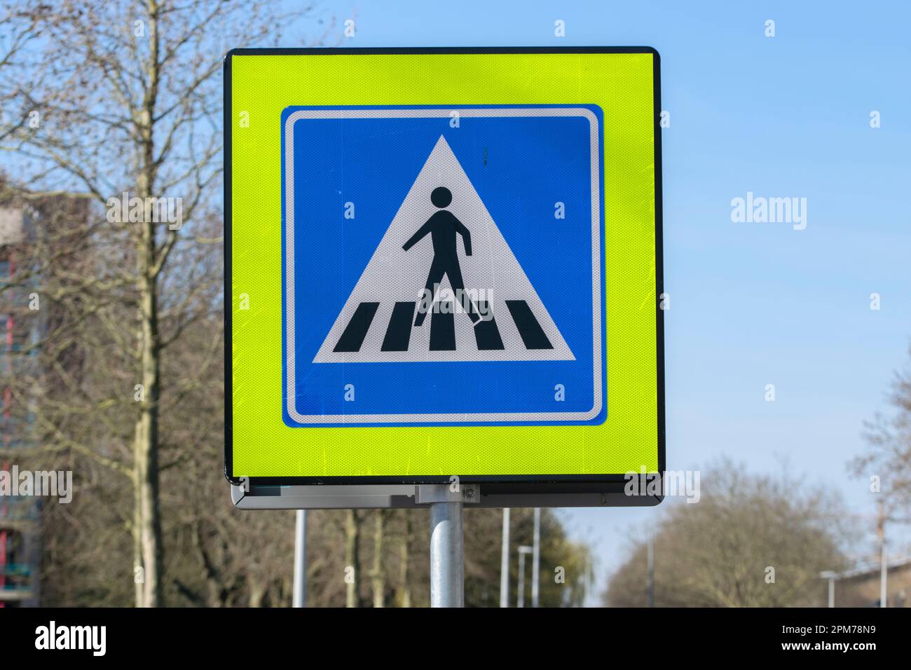 Close Up Zebra Crossing Sign At Diemen The Netherlands 5-4-2023 Stock ...