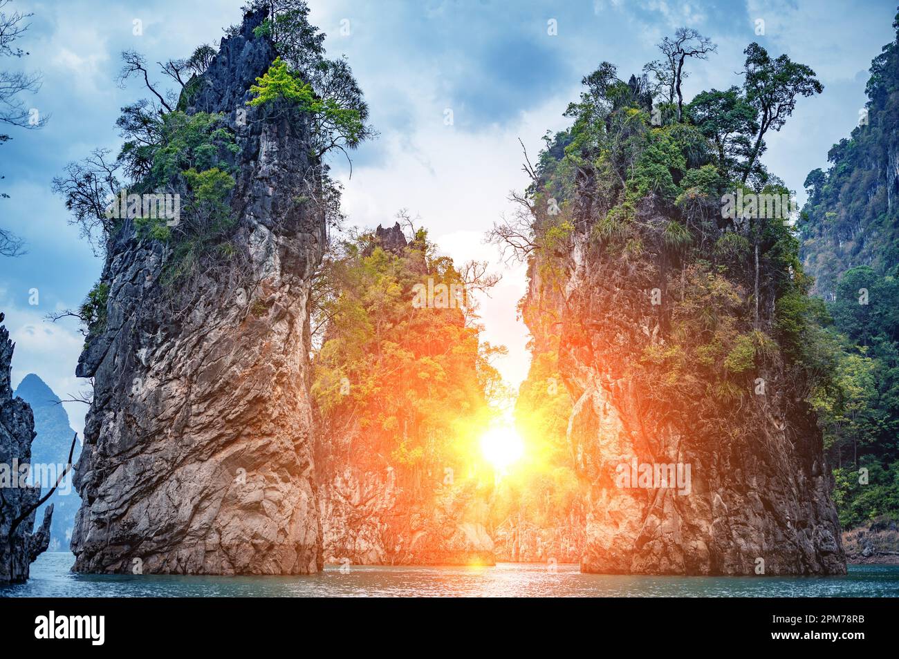 Amazing sunset. Beautiful nature scenic attraction landscape. Adventure ...