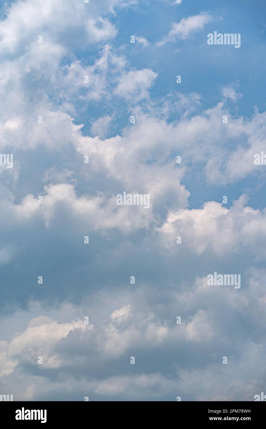 blue sky with white cloud background. turquoise sky with different ...