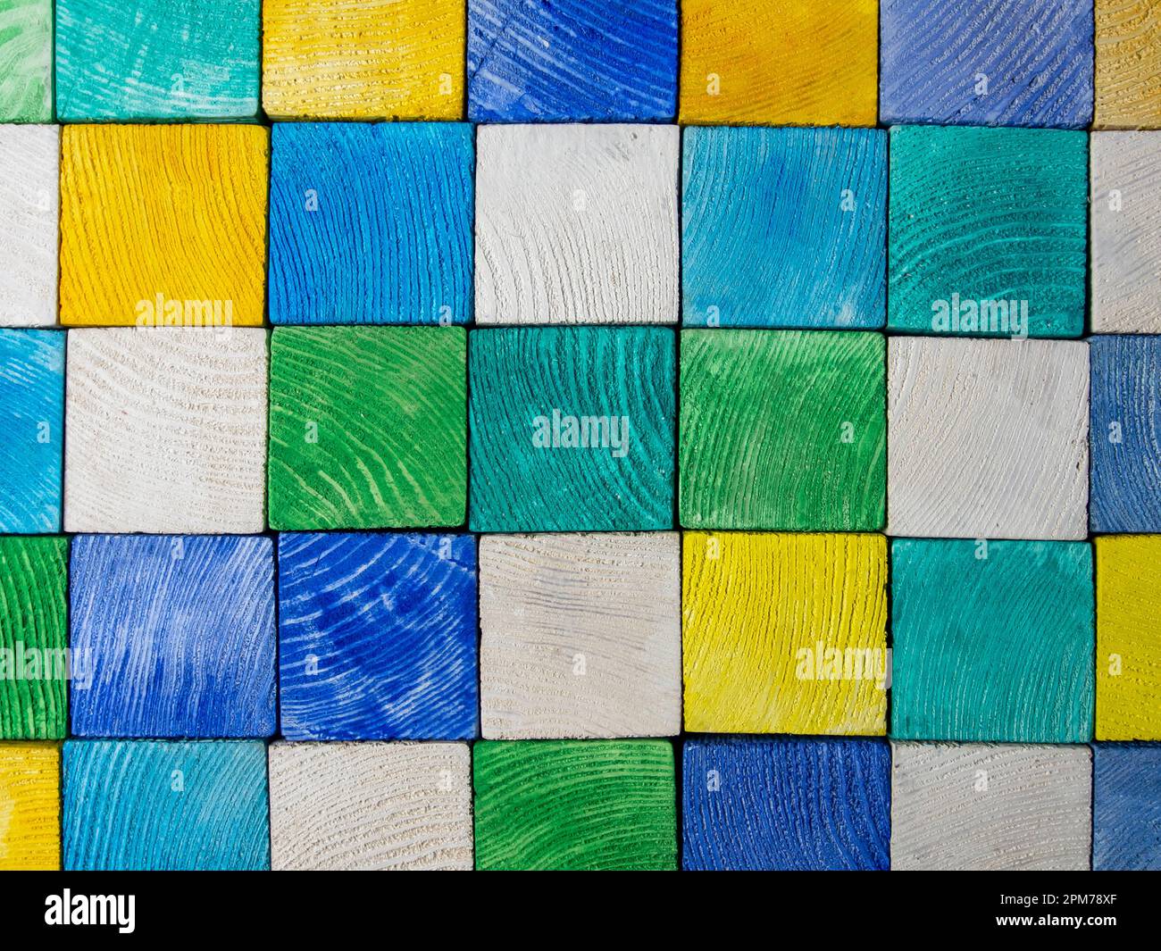Colorful pine cubes.Colorful wooden textures. Pine texture painted in ...