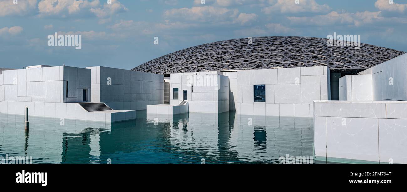 Louvre, Abu Dhabi, United Arab Emirates - April 4, 2023: Exterior of ...