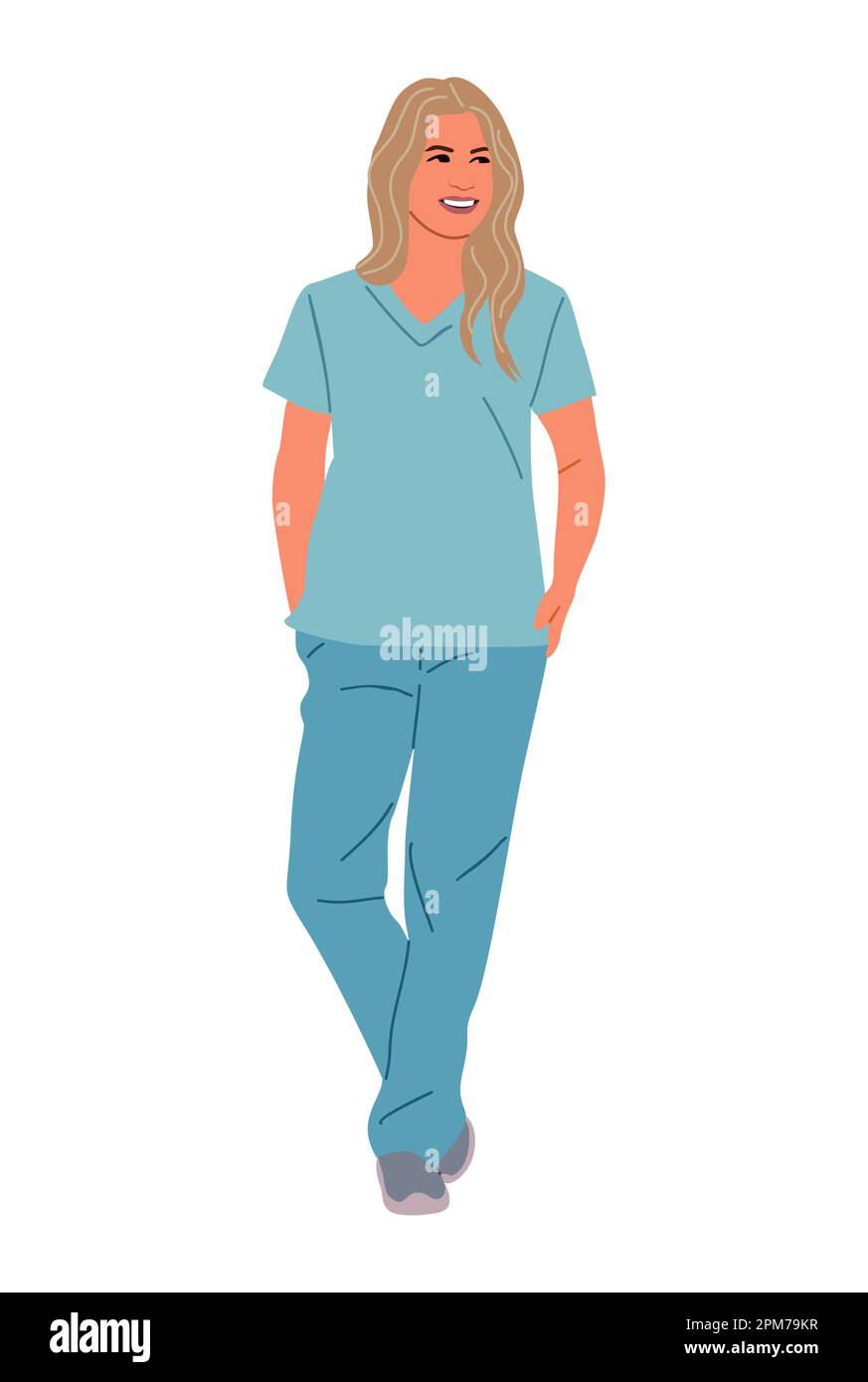 Portrait of young doctor woman in medic uniform Stock Vector Image ...