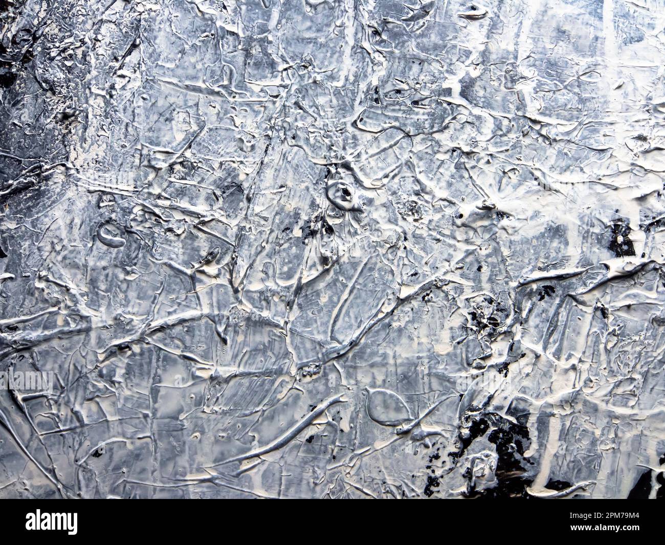 Black and white surface of the painting. Texture of the painting ...