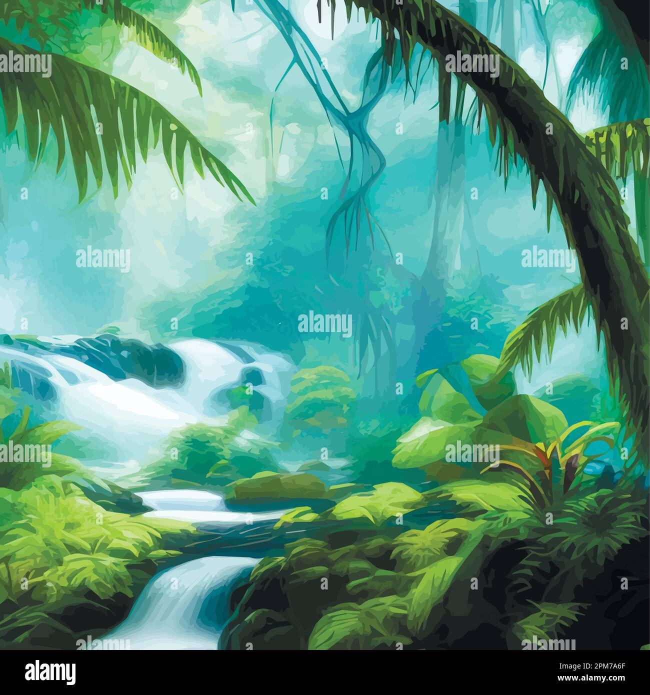 Asia waterfalls Stock Vector Images - Alamy