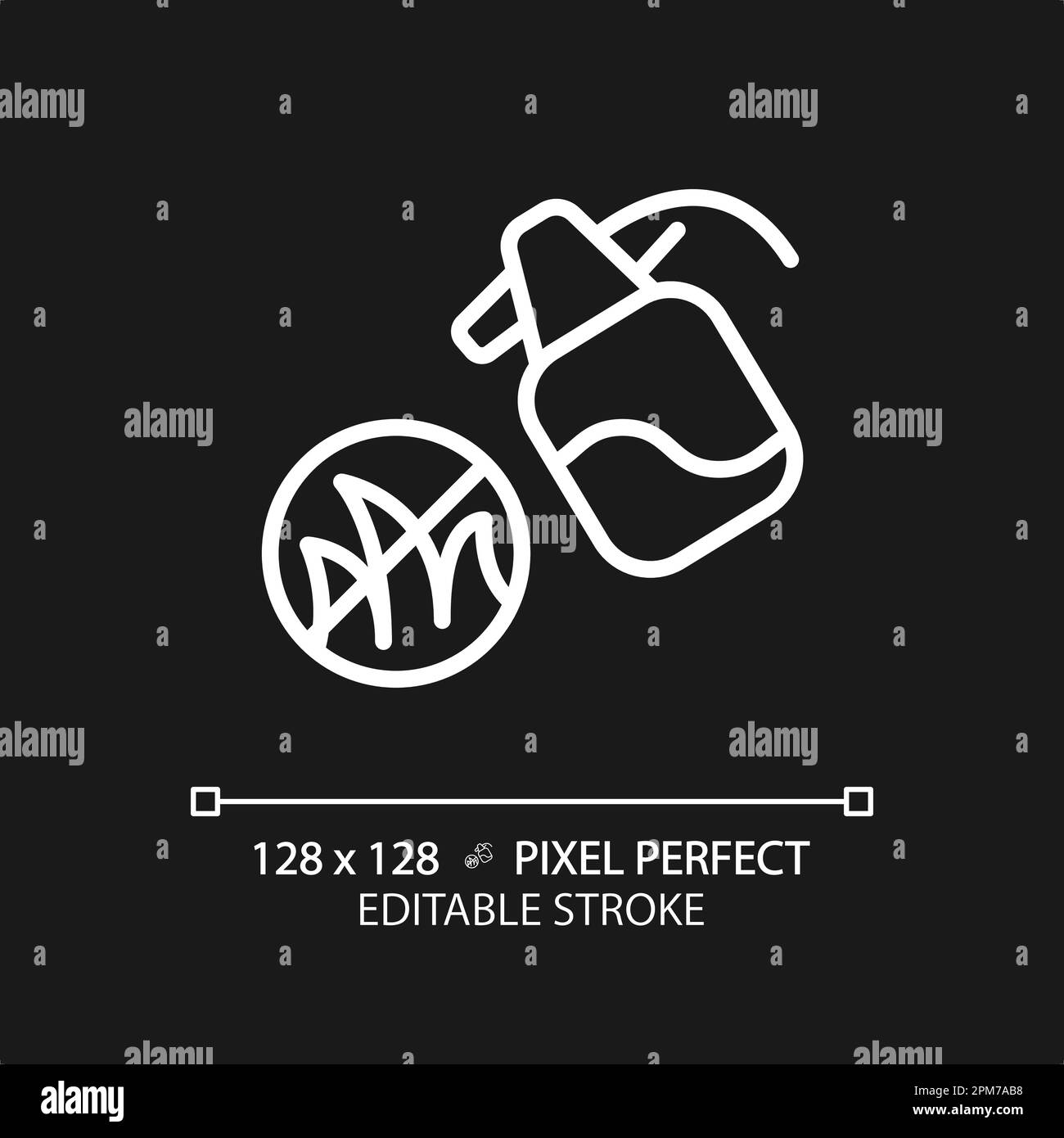 Weed control white linear icon for dark theme Stock Vector Image & Art ...