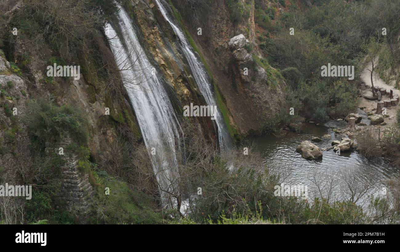 View of the Tanur waterfall, in the Ayun Stream Nature Reserve, Upper ...